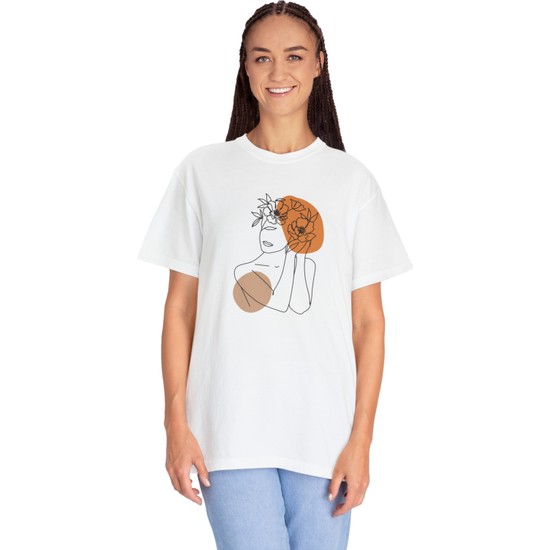 İwie Beyaz Oversize Bisiklet Yaka Örme Baskılı Tişört Fiyatı