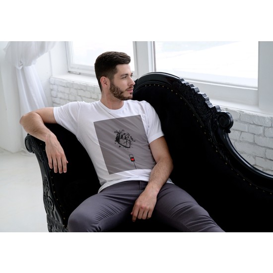 İwie Beyaz Oversize Bisiklet Yaka Örme Baskılı Tişört Fiyatı