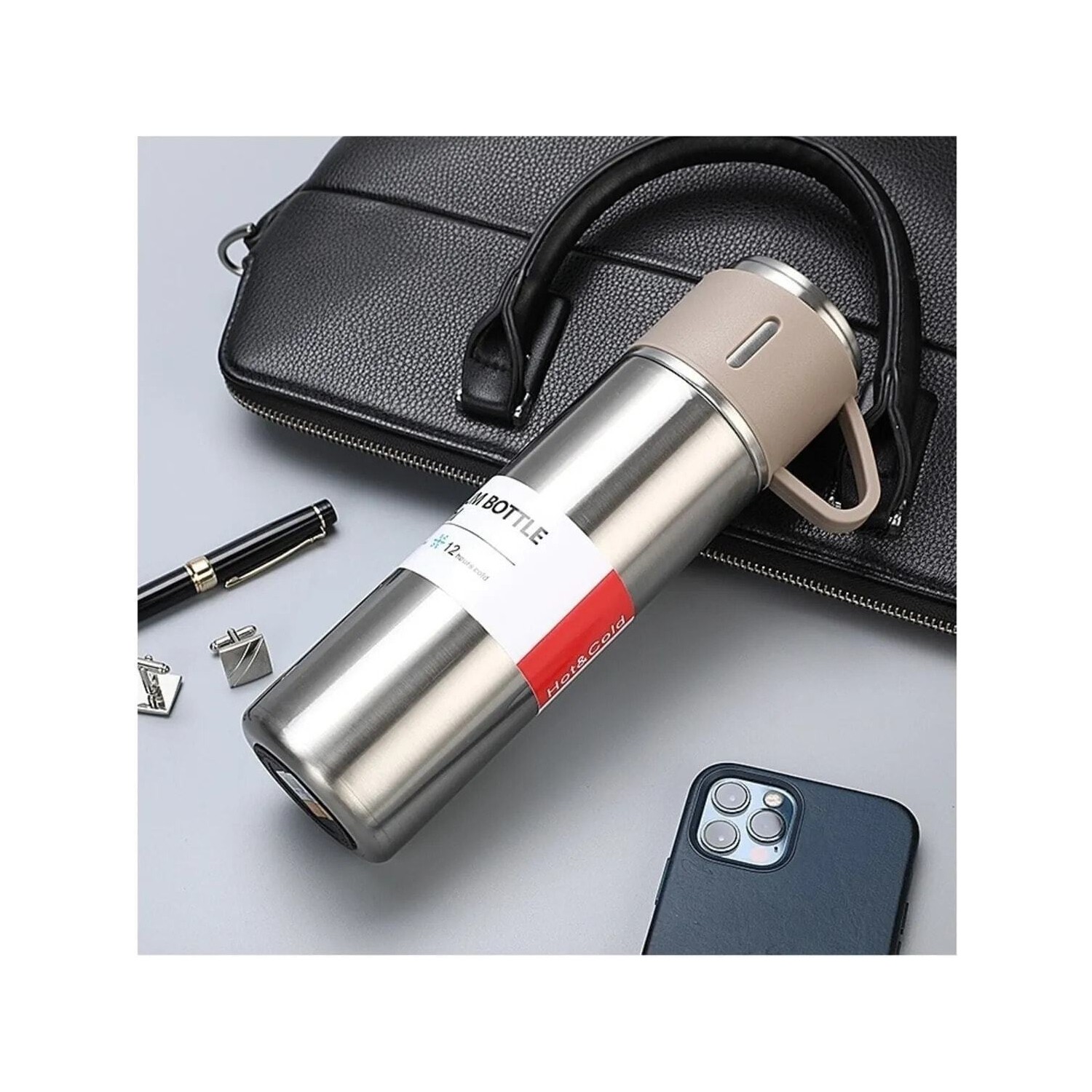 Dlek Store Paslanmaz Çelik Termos Krom Renk 3 Bardaklı Fiyatı