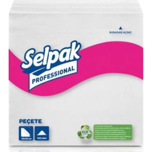 Selpak Profesyonel Peçete (33 x 33 cm - 100 Lü Paket) Fiyatı