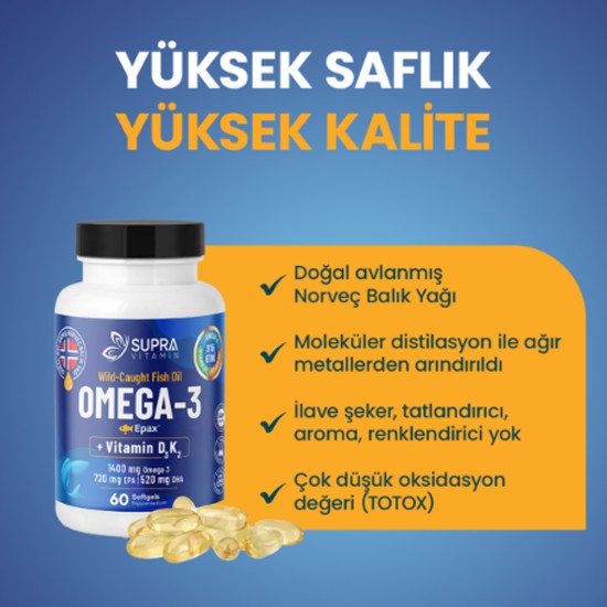 Supra Vitamin Klinik Onaylı Epax® Omeg-3 Balık Yağı, 2.000 Fiyatı
