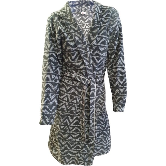 Ciciten 23C04 Desenli Cepli Uzun Polar Bayan Sabahlık Fiyatı