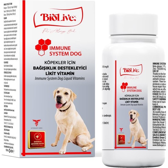 Biolive Immune System Köpekler Için Likit Vitamin 100 ml Fiyatı