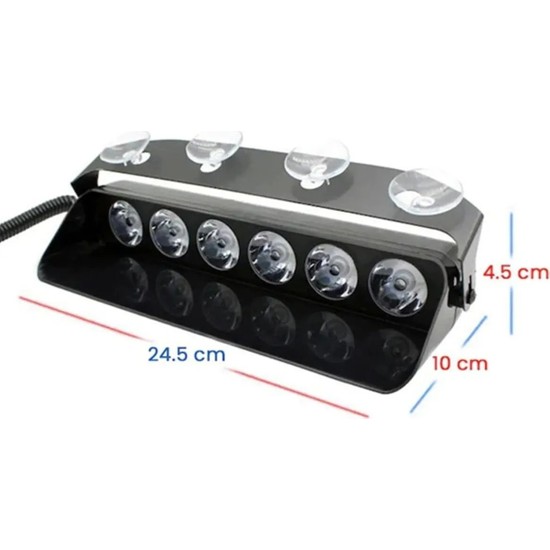 Tiger Marketing S6 Cam Içi Vantuzlu Polis Çakar 6 Ledli Fiyatı