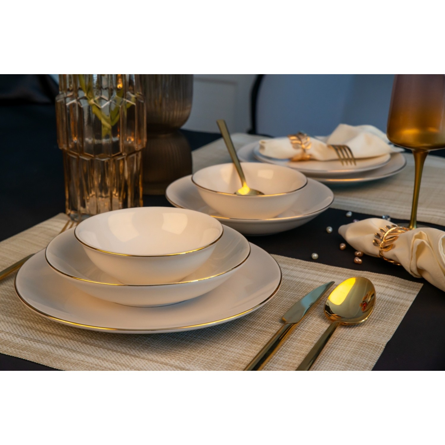 Farika Porselen Şems Altın Yaldız 6 Kişilik 24 Parça Yemek Fiyatı