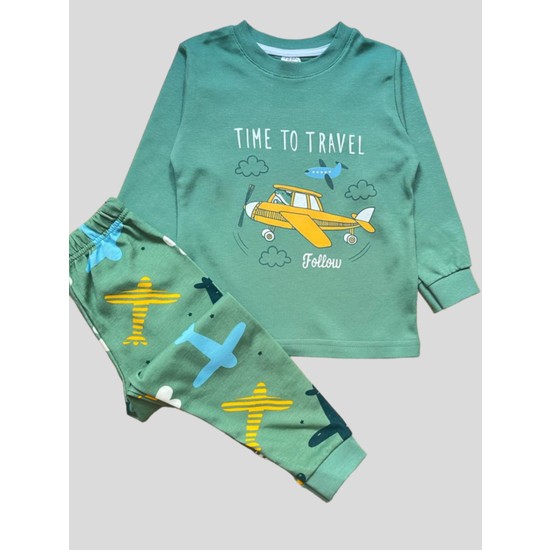 Elmas Kids Erkek Çocuk %100 Pamuklu Uçak Desenli Pijama Fiyatı