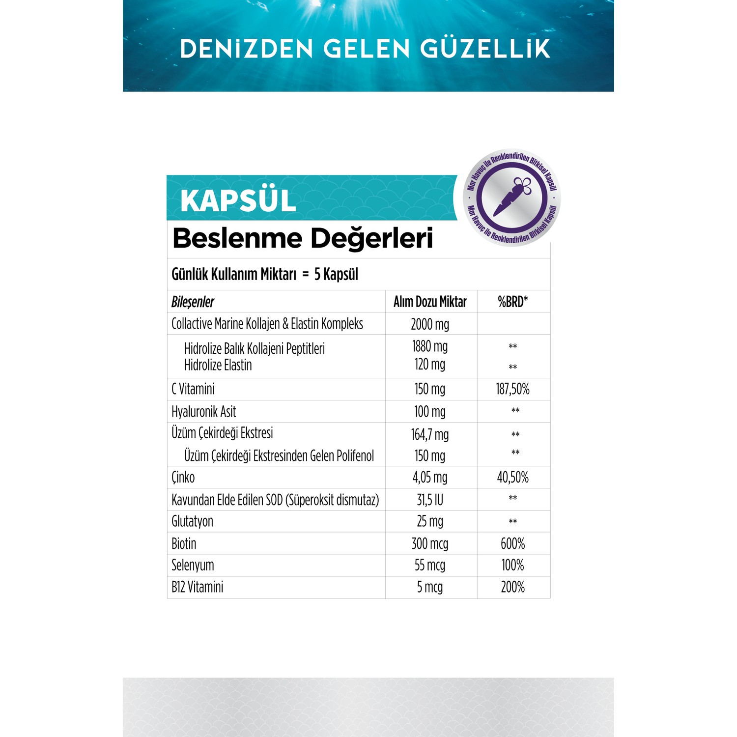 Zade Vital Marine Collagen + Hyaluronic Acid Bitkisel Sert Fiyatı