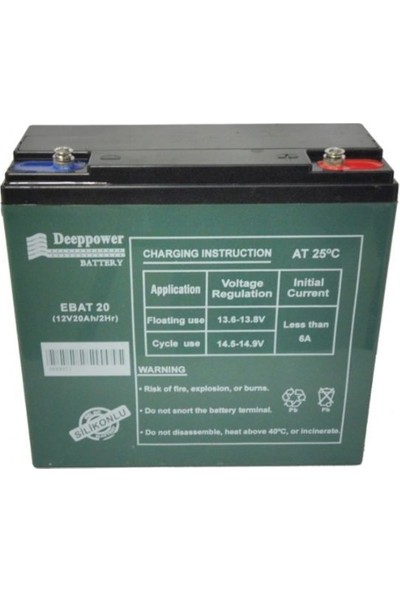 Deeppower 12V20 Elektrikli Bisiklet Aküsü Jel