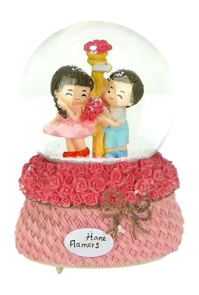 Hediyekanalı Ilk Öpücük B Su Küresi Büyük Boy Motorlu Işıklı Kar Küresi