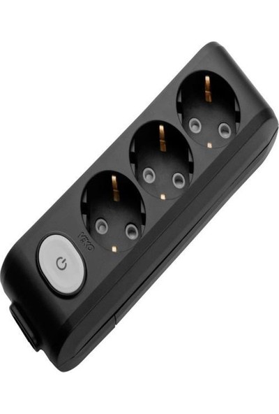 Viko Multi-Let 3 Lü Siyah Anahtarlı Klemensli Çocuk Korumalı Grup Priz 90137300