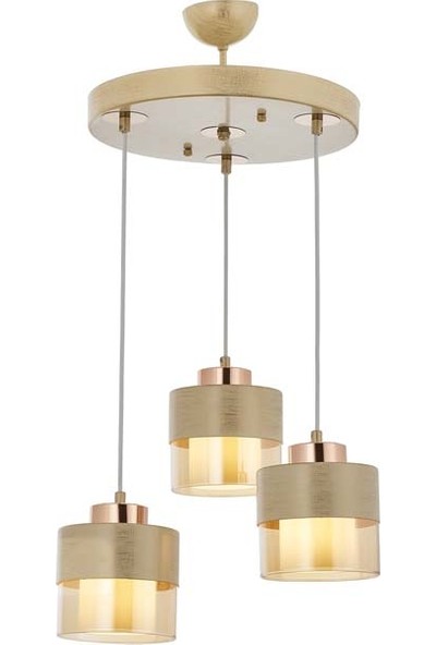 AVONNI AV-60193-3T-KRM Krem Boyalı Modern Avize E27 Metal Cam 40cm AVONNI AV-60193-3T-KRM Krem Boyalı Modern Avize E27 Metal Cam 40cm