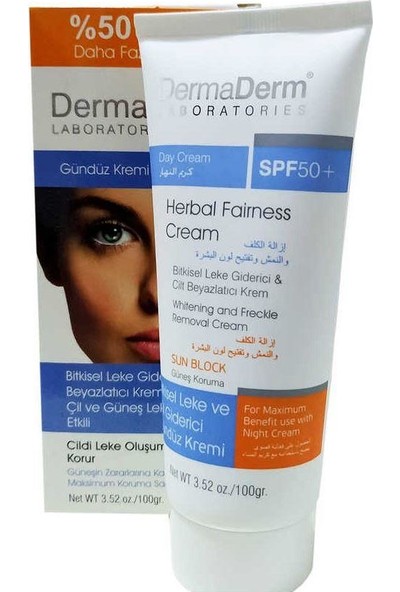 Dermaderm Bitkisel Leke Giderici Krem Spf 50+ Gündüz Kremi 100 gr