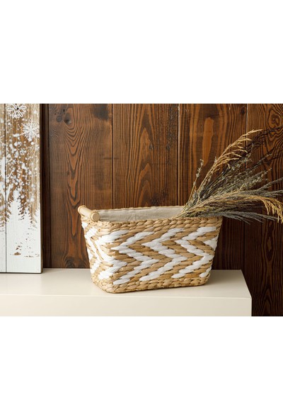 English Home Silvan Hasır Sepet 33X21X18 cm Bej