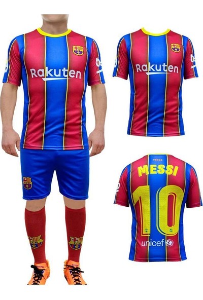 Liggo Barcelona Messi Çocuk Forma Takımı Forma Şort Çorap Hediyeli Liggo Barcelona Messi Çocuk Forma Takımı Forma Şort Çorap Hediyeli