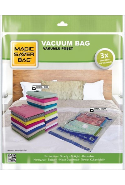 Magic Saver Bag 2'li Large Vakumlu Poşet Seti Magic Saver Bag 2'li Large Vakumlu Poşet Seti