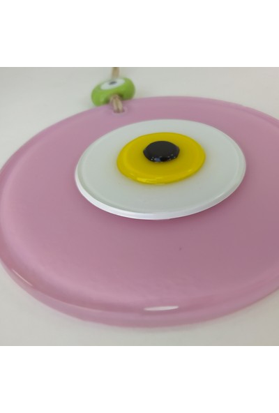 Helis Toz Pembe El Yapımı Büyük Nazar Boncuğu 12 cm