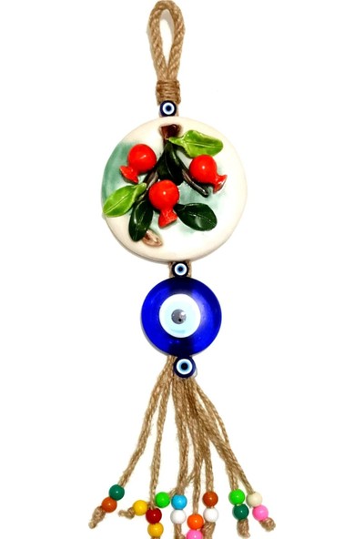 Seramik Narlı Cam Nazar Boncuklu Duvar Süsü El Yapımı Hediyelik Eşya Seramik Narlı Cam Nazar Boncuklu Duvar Süsü El Yapımı Hediyelik Eşya