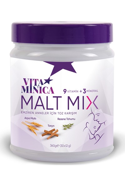 Vitaminica Malt Mix Emziren Anneler İçin Toz Karışım Sade 360 gr