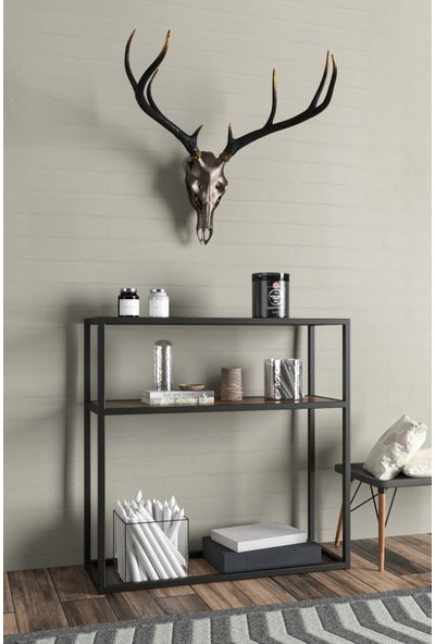 Evdemo Elegance Metal Dresuar Konsol Ceviz