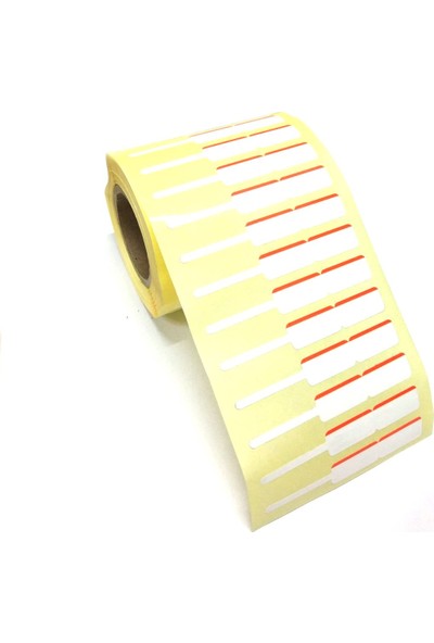 Goldist Kırmızı Çizgili Kuyumcu Etiketi PP(72 mm x 10 mm) RULO/1250