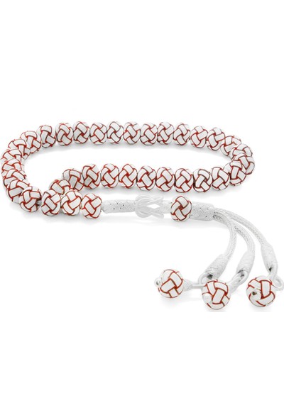 Tesbihname El Işçiliği Küre Kesim Bilek Boy Kırmızı-Beyaz 1000 Ayar Gümüş Kazaz Tesbih Tesbihname El Işçiliği Küre Kesim Bilek Boy Kırmızı-Beyaz 1000 Ayar Gümüş Kazaz Tesbih