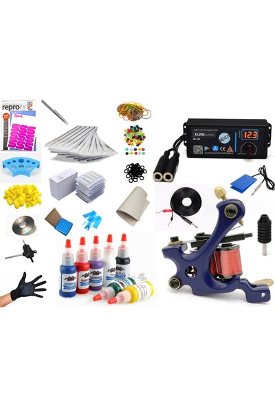 Xline XL-499B Bluekey Dijital Adaptörülü Tattoo Dövme Makinası Seti Profesyonel Xline XL-499B Bluekey Dijital Adaptörülü Tattoo Dövme Makinası Seti Profesyonel
