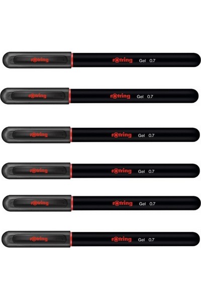 Rotring Jel Mürekkepli Tükenmez Kalem Siyah 6'lı