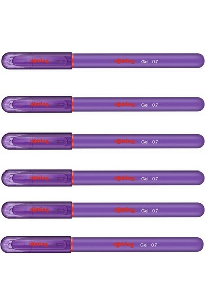 Rotring Jel Mürekkepli Tükenmez Kalem Mor 6'lı