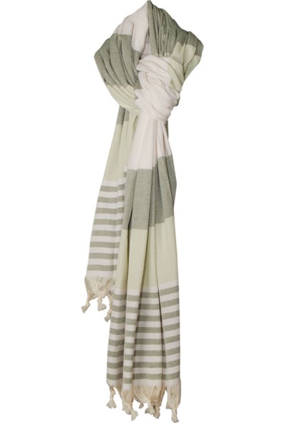 Gözde Amerikan Büyük Çizgi Peştamal Yeşil 100 x 180 cm