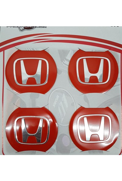 Yed Jant Göbeği Arma Honda Alüminyum 60 mm 4'lü Set Kırmızı