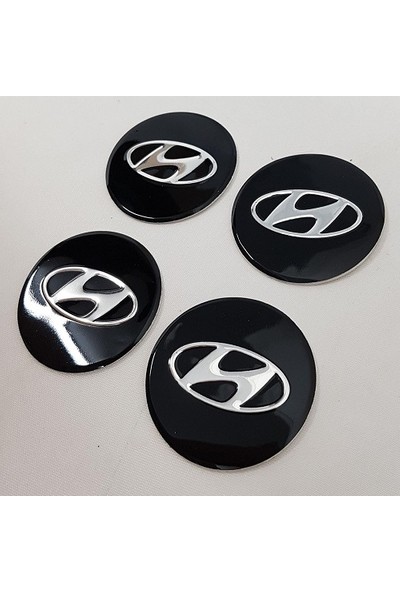 Yed Jant Göbeği Arma Hyundai Alüminyum 60 mm 4'lü Set Siyah