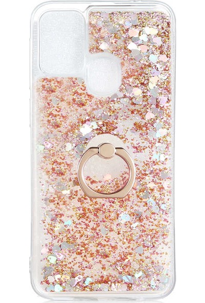 Tekno Grup Samsung Galaxy M31 Kılıf Sulu Simli Yüzüklü Milce Silikon Kılıf Gold Tekno Grup Samsung Galaxy M31 Kılıf Sulu Simli Yüzüklü Milce Silikon Kılıf Gold