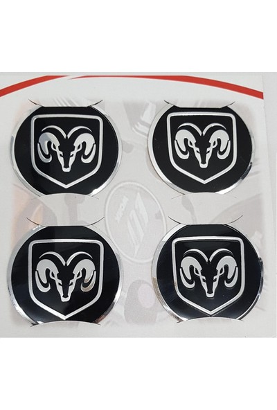Yed Jant Göbeği Arma Dodge Alüminyum Yapıştırma 60 mm 4'lü Set