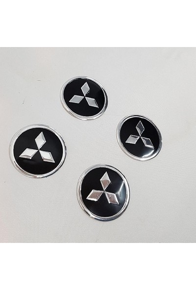 Yed Jant Göbeği Arma Mitsubishi Alüminyum 60 mm 4'lü Set Siyah