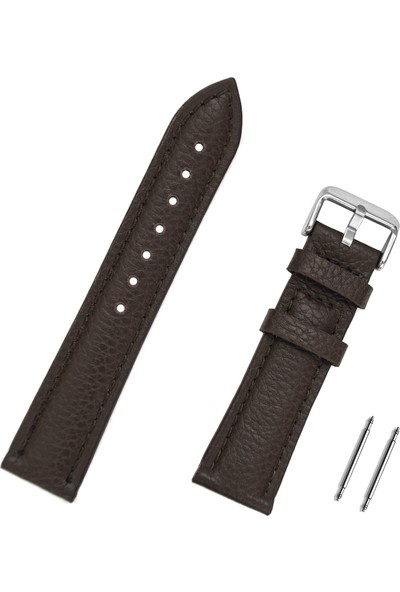 Chrono Koyu Kahverengi Deri Saat Kordonu Kayış 20MM Chrono Koyu Kahverengi Deri Saat Kordonu Kayış 20MM