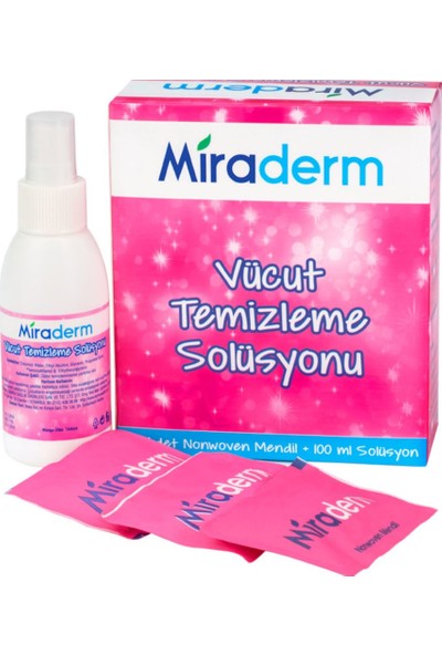 Miraderm Göbek Bakım Seti 20 Hijyenik Mendil + 100 ml Solüsyon Miraderm Göbek Bakım Seti 20 Hijyenik Mendil + 100 ml Solüsyon
