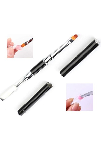 Nail Stil Protez Tırnak Poly Jel Fırçası Çift Taraflı