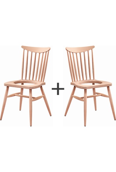 Obuts Home Kırlangıç Sandalye 4584 2 Li Ahşap Ham