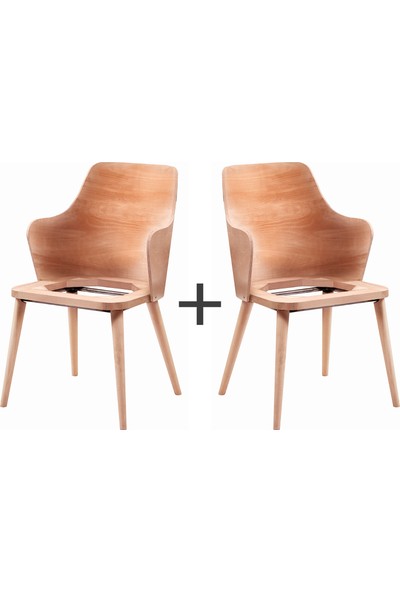Obuts Home Papel Sandalye 4624 2 Li Ahşap Ham