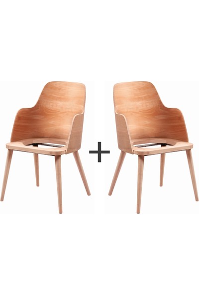 Obuts Home Papel Luppo Kollu Sandalye 4623 2 Li Ahşap Ham