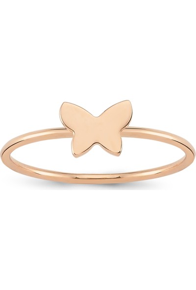 Ayyıldız Mücevherat Ayyıldız Kuyumculuk Kadın Kelebek Pembe Altın Yüzük