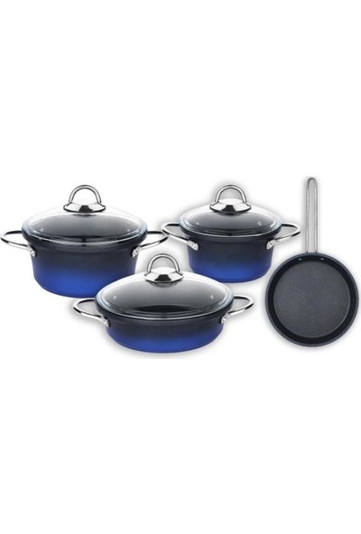 Schafer Husky Döküm Granit 7 Parça Tencere Seti Lacivert
