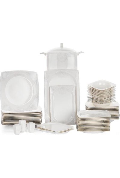 Schafer Wondel 60 Parça 12 Kişilik Yemek Takımı - Beyaz