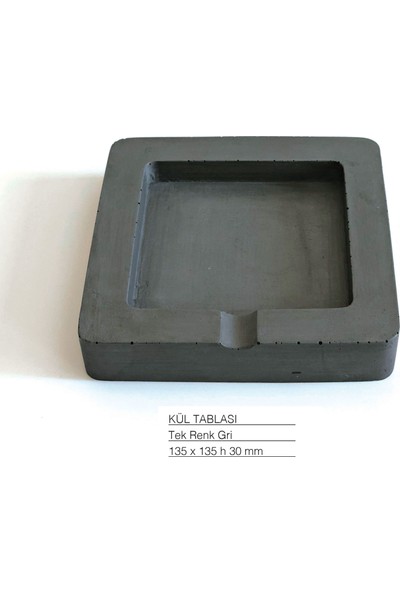 Pablofi Kare Küllük Koyu Gri , Beton Kül Tablası , Dekoratif Küllük