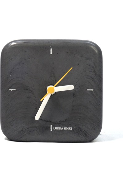 Pablofi Beton Kare Masa Saati Koyu Gri-Sarı Saniye Özel Tasarım Pablofi Beton Kare Masa Saati Koyu Gri-Sarı Saniye Özel Tasarım