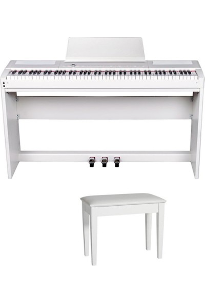 Valler S8 Wh Portable Stage Dijital Piyano Beyaz + Stand + Sehpa + Kulaklık