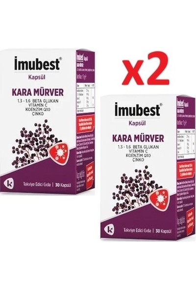 İmubest Kara Mürver 30 Kapsül x 2 İmubest Kara Mürver 30 Kapsül x 2