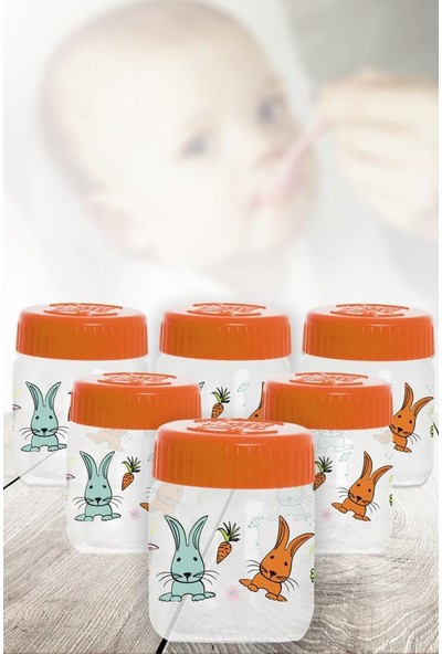 Herevin Altılı Desenli Bebek Mama Kavanozu 200 ml