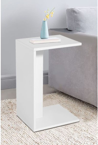 Mimilos S3 Demonte Beyaz Yan C Sehpa Koltuk Sehpası