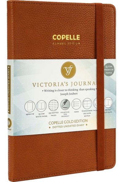 Victoria's Journals Copelle Gold Defter Noktalı 14 x 21 cm Kahverengi Victoria's Journals Copelle Gold Defter Noktalı 14 x 21 cm Kahverengi